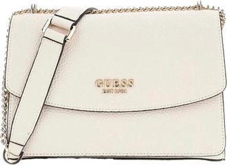 Guess Femme, Sacs, Beige, Taille: ONE Size Sac &agrave; bandouli&egrave;re beige avec cha&icirc;ne en m&eacute;tal