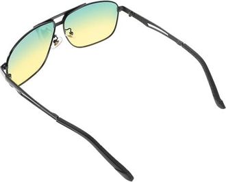 Holibanna Lunettes de Soleil Polaris&eacute;es pour Hommes, Verres Photochromiques Jaune, Monture Noire et Argent&eacute;e L&eacute;g&egrave;re, pour Conduite de Nuit et Activit&eacute;s Ext&eacute;rieu