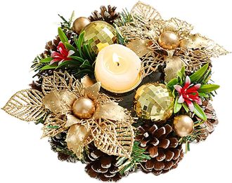 Generic Weihnachtskerzenhalter-Dekoration, Weihnachtskerzenst&auml;nder, K&uuml;nstliche Girlanden-Kerzenst&auml;nder-Ornament, Retro-Kerzenst&auml;nder Aus, Kerzenhalter Mit Get