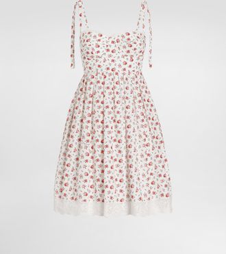 Dolce & Gabbana Small Rose-print Short Poplin Dress - Frau Kleider Multicolor 54