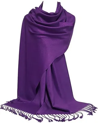 GFM Écharpe style pashmina - Toutes saisons - Tissage sergé doux - B9, B9-ghjmn-violet., L