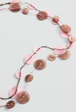 Mango Collier combin&eacute; coquillages rose pastel - Femme - Taille unique - MANGO