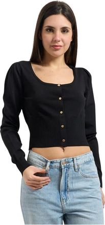 Fracomina Femme, Pulls, Noir, Taille: 38 FR Cardigan Court Slim