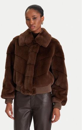 Guess Pelzmantel 5BGL11 7375A Braun Regular Fit