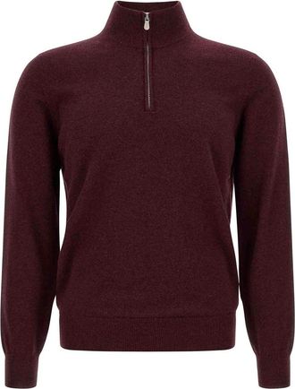 Brunello Cucinelli Pull Col Rond - Rouge Brun