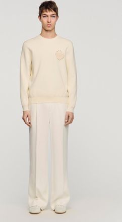 Sandro Sweat en tricot &agrave; fleur en crochet