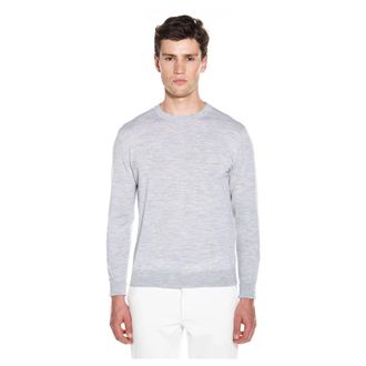 Eleventy Feiner Merino-Wollpullover Langarm - - Knitwear - Herren - Grau - M