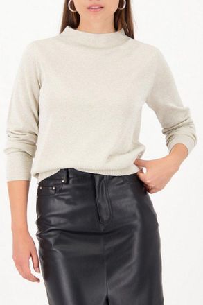 Monari Rundhalspullover Pullover Lurex Regular fit mit Rundhalsausschnitt