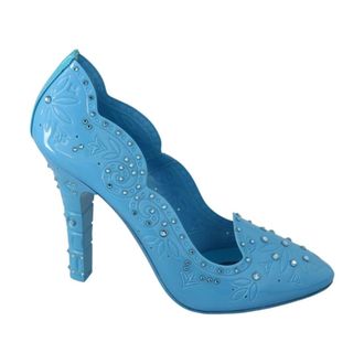Dolce & Gabbana Kristall Blumen Pumps Hellblau - - Shoes - Damen - Blau - 39 EU