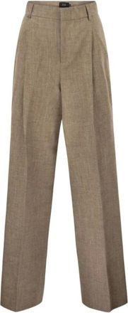 Fay Femme, Pantalons, Brun, Taille: 42 FR Wide Pantalons