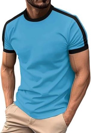 Generic Haut de bodybuilding à manches longues pour homme - Séchage rapide - Respirant - Vêtements de sport en plein air, bleu, XL