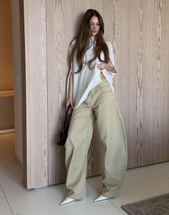 Lioness Horseshoe-Barrel-Jeans in Steinbeige-Neutral