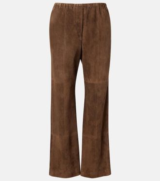The Row Pantalon bootcut Kenan en daim
