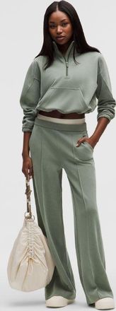 lululemon Brushed Softstreme Pintuck High-Rise Wide-Leg Pant Regular pour Femmes - Pastel - Taille XL