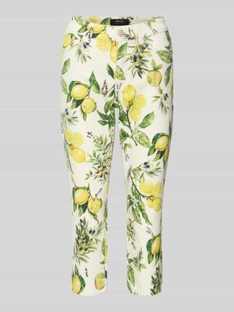 Marc Cain Slim Fit Jeans mit floralem Allover-Print