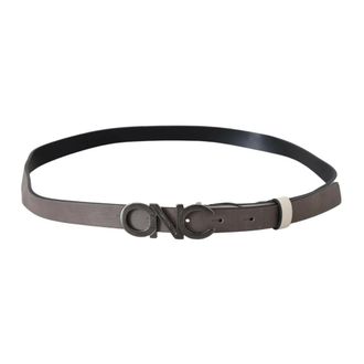Costume National unisex, Accessoires, Blanc, Taille: ONE Size Leather Letter Logo Buckle Belt