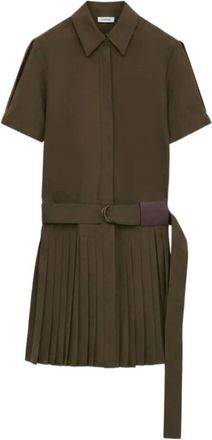 Loewe Femme, Robes, Vert, Taille: 40 FR Pleated Shirt Dress