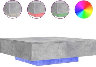 vidaXL Couchtisch mit LED-Leuchten Betongrau 100x100x31 cm - Vidaxl
