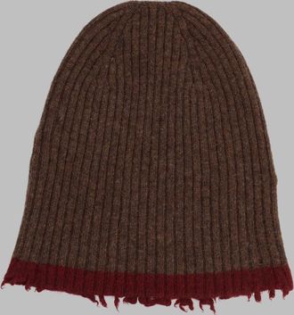 Uma Wang UK0051_UW067 Ribbed Cashmere Beanie - Brown