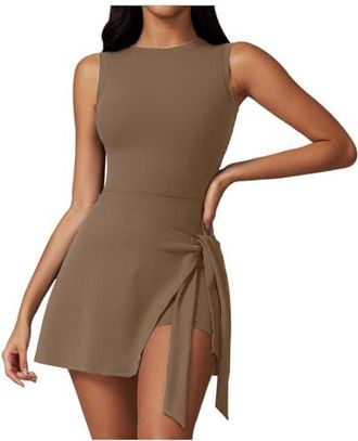 Generic Combinaison Sportive Femme &agrave; Bretelles et Dos Nu, Tenue de Yoga, Fitness, Tennis, Barboteuse D&eacute;contract&eacute;e et Affinante pour un Style Tendance et Confo