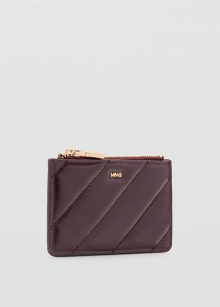 Mango Petit porte-monnaie matelass&eacute; bordeaux - Femme - Taille unique - MANGO