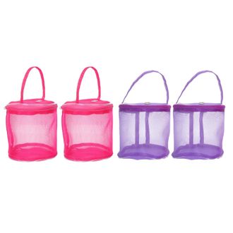 FOMIYES 4st&uuml;cke Netzgarnbeutel zum Aufbewahren von Strickgarn Aufbewahrungsorganizer f&uuml;r H&auml;kelgarn Tragbare Garntasche mit Tragegriff Aufbewahrungskorb f&uuml;r H&auml;