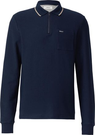 s.Oliver Zip-Poloshirt aus Strukturjersey mit Brusttasche