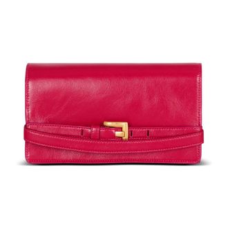 Balmain Shuffle Kalbsleder-Wallet mit Kette - - Bags - Damen - Rosa - ONE SIZE