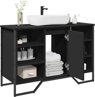 vidaXL Vidaxl - Armoire lavabo de salle de bain noir 91x35x60 cm
