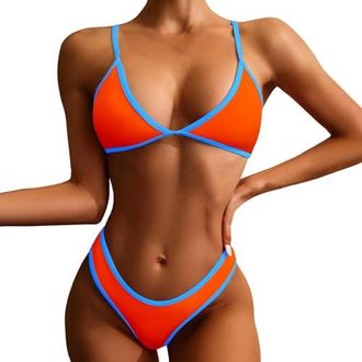 Generic Maillot de Bain Femme 2 Pieces Push Up Bikini Triangle Ensemble String Tanga Ensembles Haut et Bas Maillots Deux Pi&egrave;ces Swimsuit Women Grande Taille L