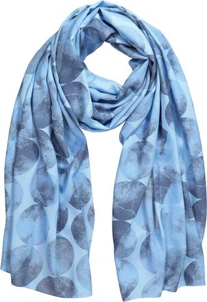 Ulla Popken Damen große Größen Übergrößen Plus Size Schal, Kreise lichtblau 1Size 841098720-1