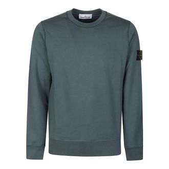Stone Island L&auml;ssiges Baumwoll-Sweatshirt - - Sweatshirts & Hoodies - Herren - Gr&uuml;n - M