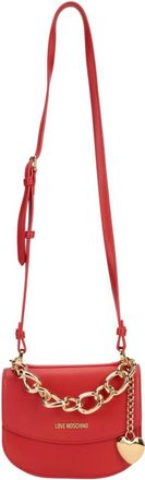 Love Moschino Sac bandouli&egrave;re &agrave; maillons et breloque coeur - Femme - Sacs - Rouge - Taille: ONE Size