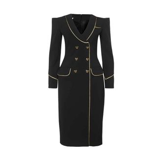 Moschino Double Breasted Blazer Dress - - Dresses - Damen - Schwarzk - S