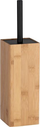 WENKO WC-Garnitur Mod. Padua, WC-Bürstenhalter aus Bambus, inkl. Toilettenbürste, geschlossen, 10 x 38 x 10 cm, Natur/Schwarz