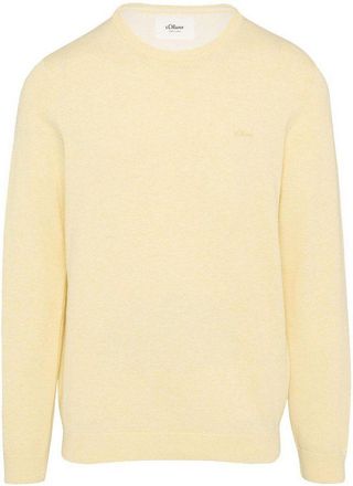 s.Oliver Rundhalspullover Pullover (1-tlg) Rundhals-Ausschnitt, langarm, Logo-Stickerei