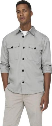 Only & Sons Milo Over Mercerized Twill Langarm - - Shirts - Herren - Beige - XL