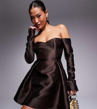 Forever New Robe courte et structur&eacute;e - Espresso-Marron