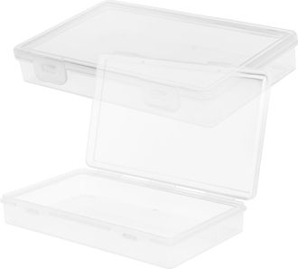 NUOBESTY Transparente Karten Aufbewahrungsbox 2 Stück Aus Robustem Pp Kunststoff Mit Deckel Kompakte Organizer Für Fotos Grußkarten Und Schmuck Multifunktional