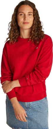 Tommy Hilfiger Damen Sweatshirt Contrast Flag Regular Fit, Rot (Primary Red), XXL