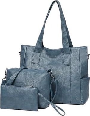 Generic Dame avec un sac &agrave; bandouli&egrave;re en sur elle, porte-documents for femme, main multifonctionnel adapt&eacute; aux d&eacute;placements domicile-travail(Lake Blue)