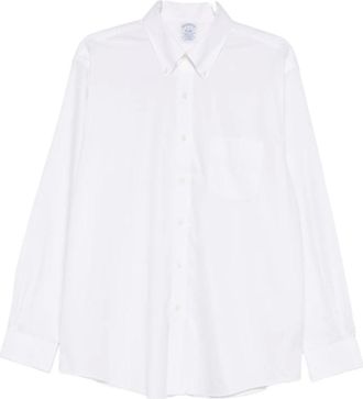 Brooks Brothers Homme, Chemises, Blanc, Taille: XL Chemise habill&eacute;e extensible en coton Supima Oxford pinpoint infroissable &agrave; col boutonn&eacute;