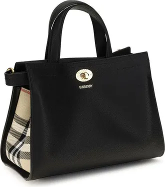 Burberry Womens Black Cotton Handbag Bag