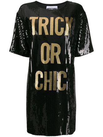 Moschino T-Shirtkleid mit Pailletten - Schwarz