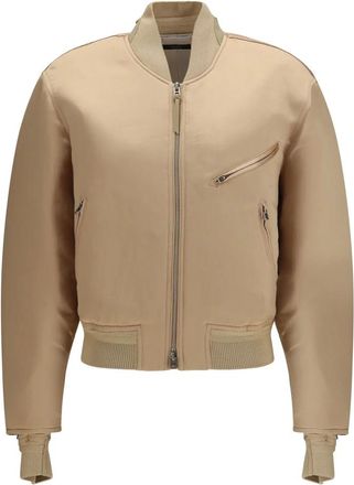Tom Ford Veste Aviateur Satin&eacute;e - Femme - Vestes - Beige - Taille: 34 FR