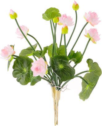 FOMIYES K&uuml;nstliche Kleine Seidenlotusblumen 2 St&uuml;ck Hellrosa Kleine Lotusblume f&uuml;r Zimmerdekoration Blumenarrangements und Fotorequisite