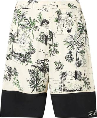 Karl Lagerfeld Femme, Shorts, Multicolore, Taille: 40 FR Viscose Satin Trim Shorts