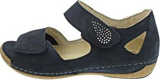Waldläufer Heliet 342H80 201 217 Marine Nubuck Leather Womens Wide Fit Sandals 38.5 Marine