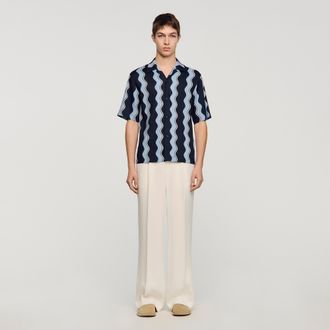 Sandro Chemise en lin &agrave; imprim&eacute;
