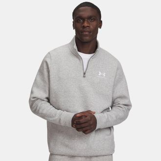 Under Armour Icon Fleece Oberteil mit &frac14;-Zip f&uuml;r Herren Mod Grau Light Heather / Wei&szlig; XXL